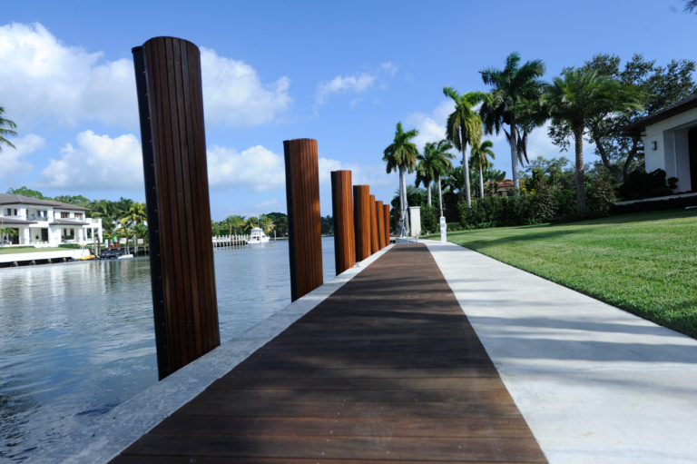 Concrete & Ipe dock in Gables Estates - Dock & Marine Construction