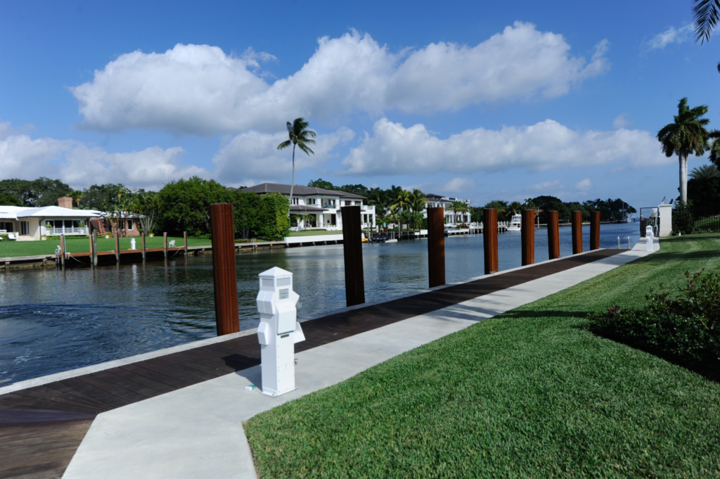 Concrete & Ipe dock in Gables Estates - Dock & Marine Construction