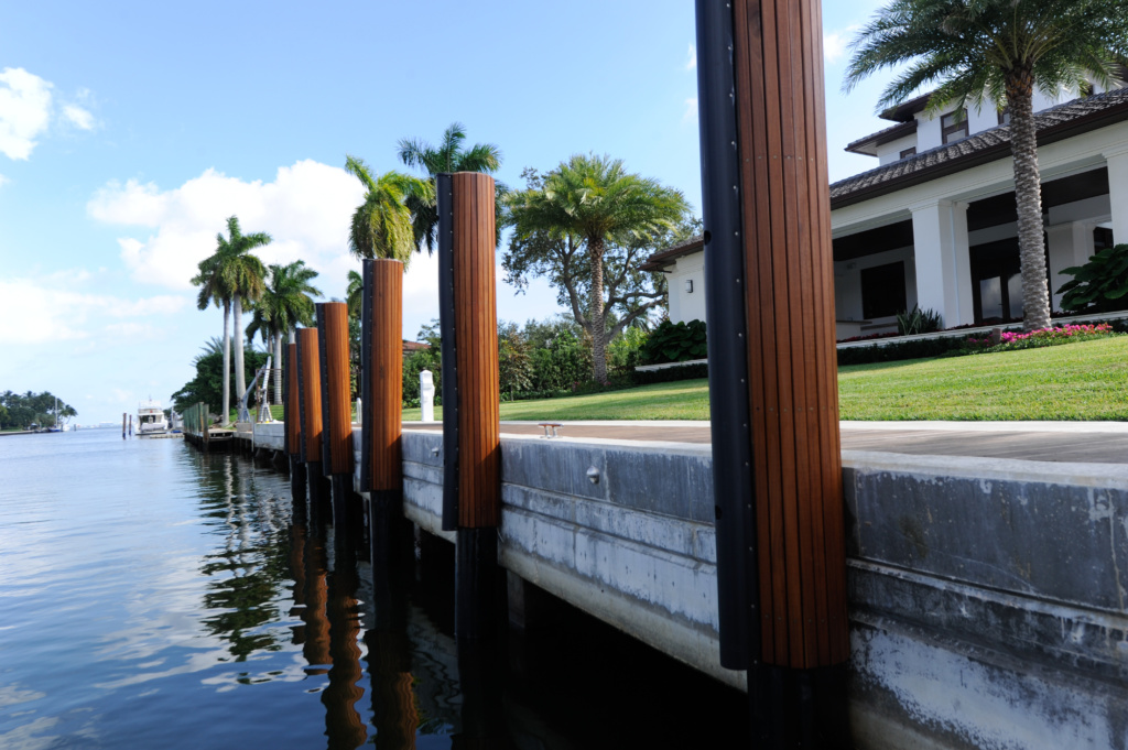 Concrete & Ipe dock in Gables Estates - Dock & Marine Construction